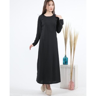 Jual Inner Gamis / Daleman Gamis Hitam Polos Bahan Jersey Model Lengan ...