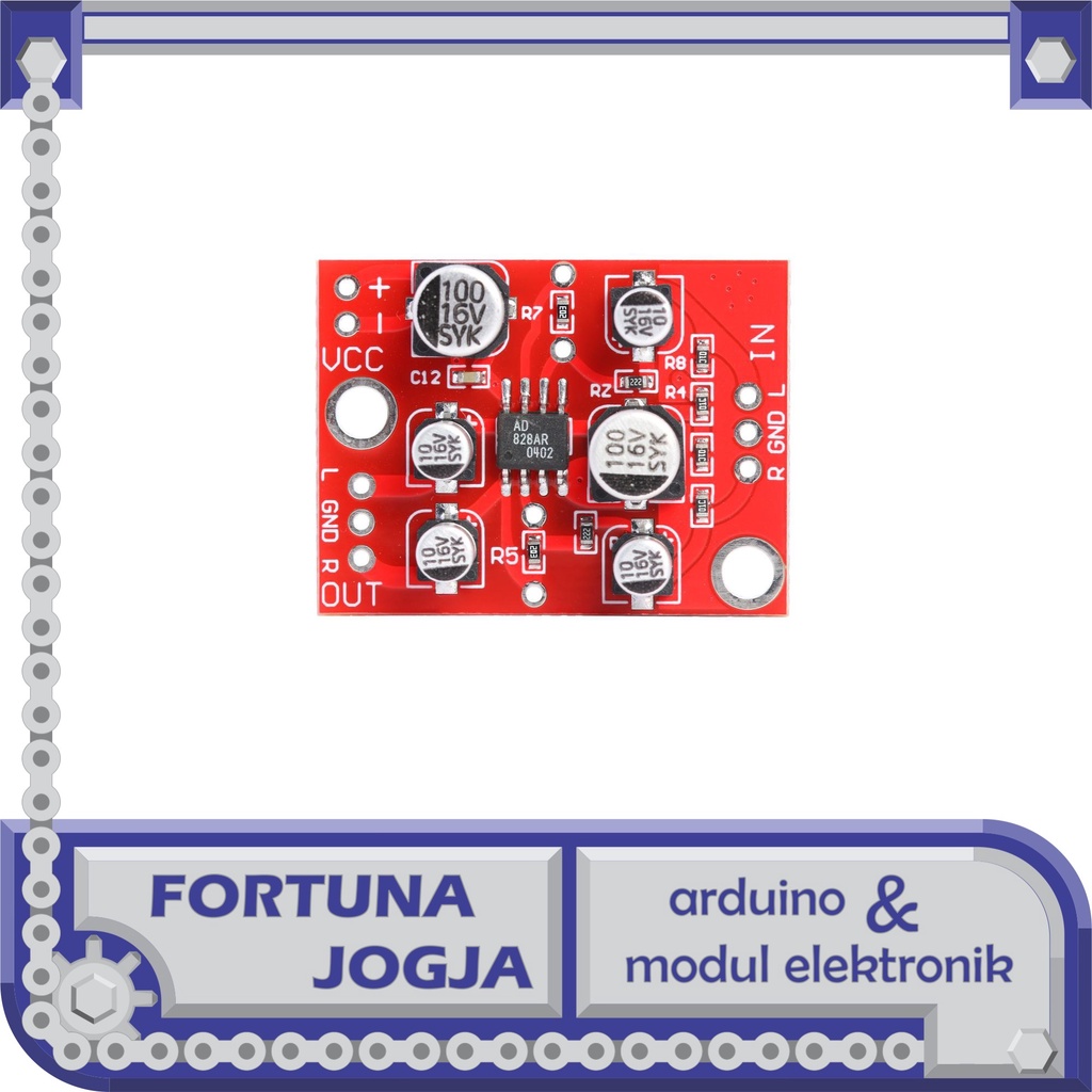 Jual Modul Microphone Preamp AD828 DC 3.8V - 15V | Shopee Indonesia