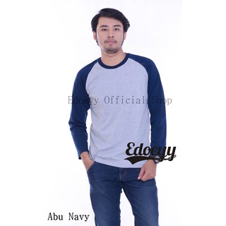 Jual Edoeyy Raglan Lengan Panjang Abu Navy/Baju Raglan/Reglan Polos ...