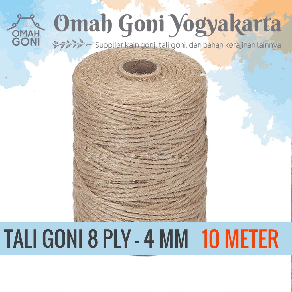 Jual Tali Goni 8 Ply 10 Meter - Tali Rami 4 MM - Jute Rope Craft DIY ...