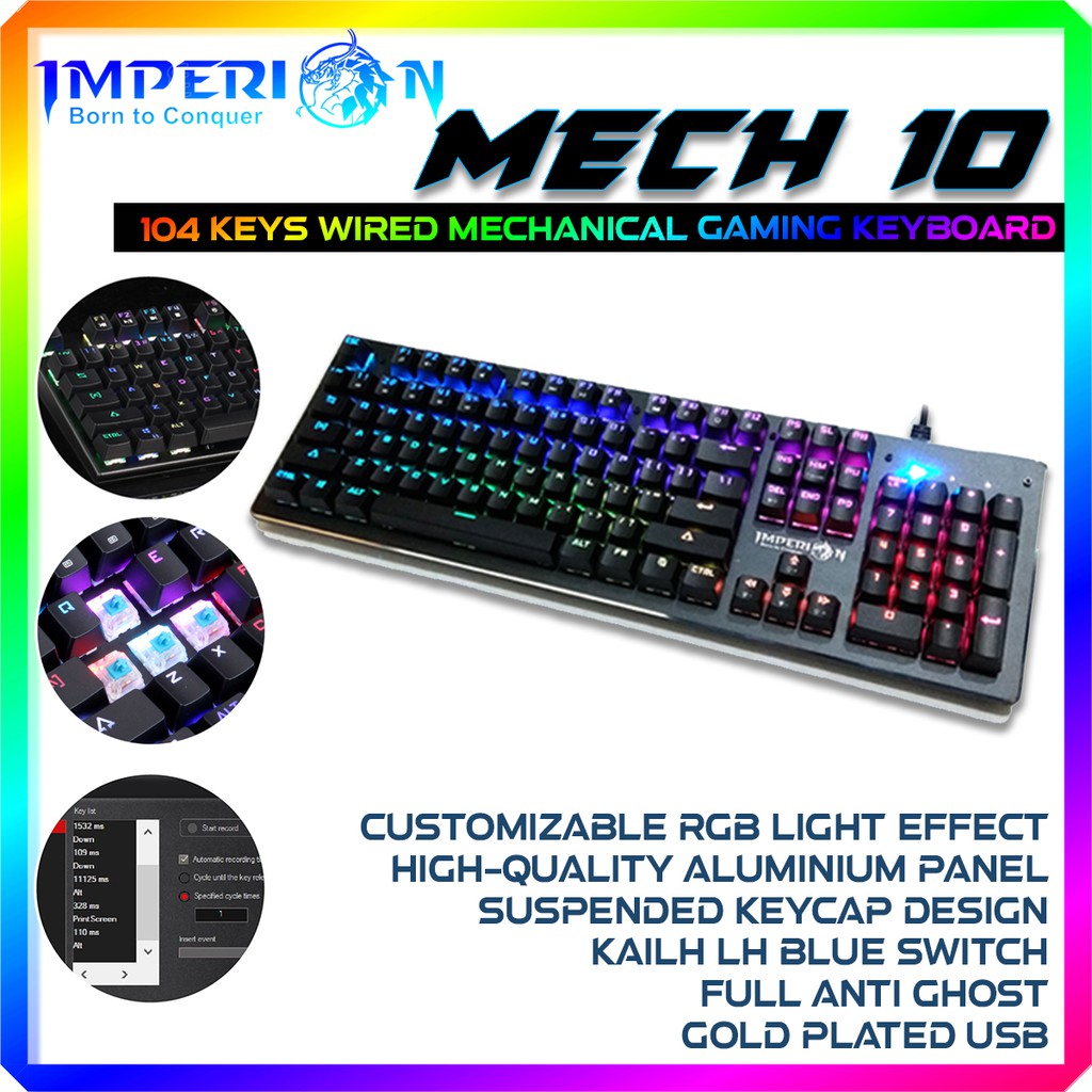 Jual Imperion Mech 10 Gaming Keyboard RGB Full Mechanical | Shopee ...