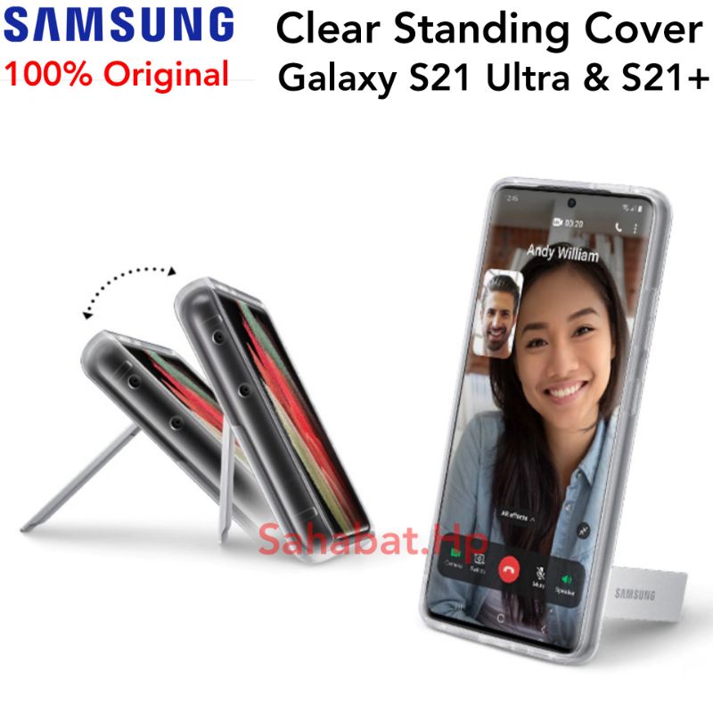 Jual Samsung Galaxy S21 Ultra 5G Original Clear Standing Cover S21 Plus Casing Transparan Case ...