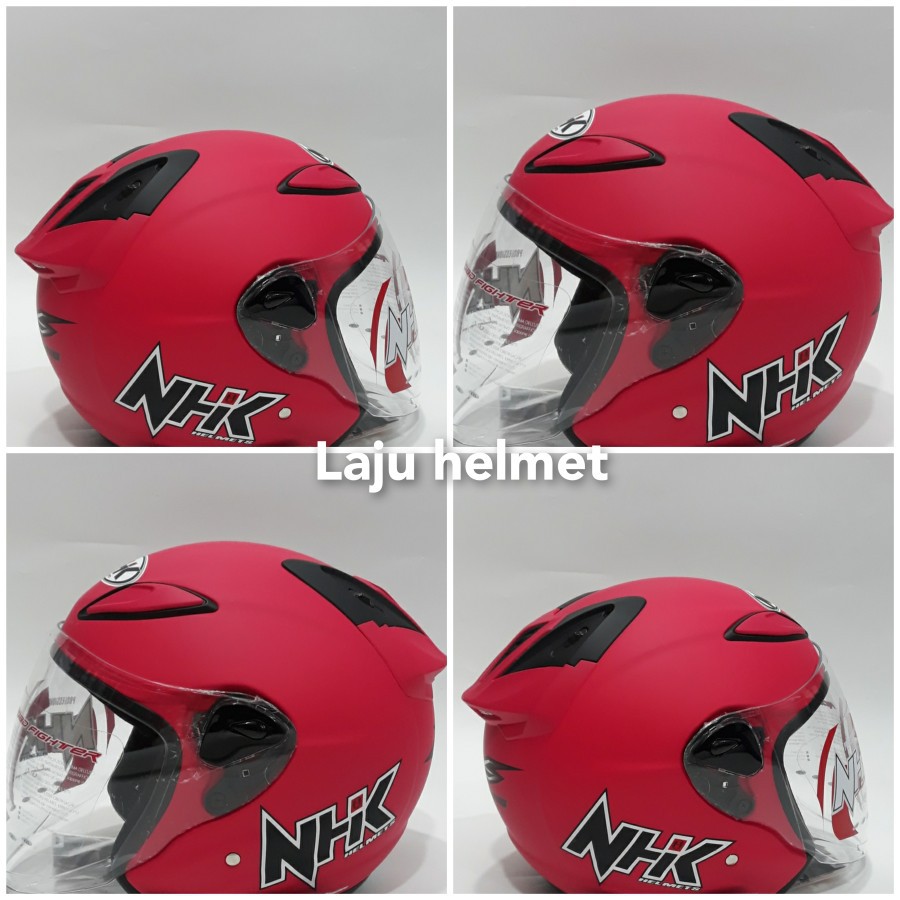Jual HELM NHK R6 SOLID PINK DOFF HALF FACE | Shopee Indonesia