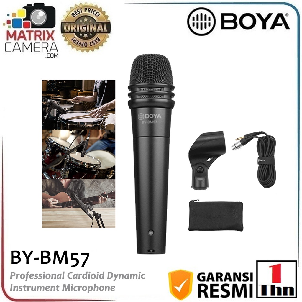 Jual Boya BY-BM57 Cardioid Dynamic Instrument Handheld Microphone Indonesia|Shopee Indonesia