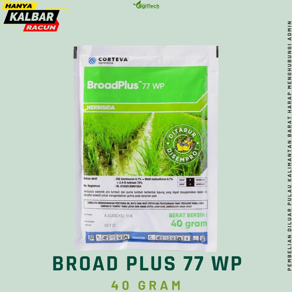 Jual BROADPLUS 77 WP 40 GRAM HERBISIDA BRAOD PLUS PENGGANTI ALLY PLUS ...