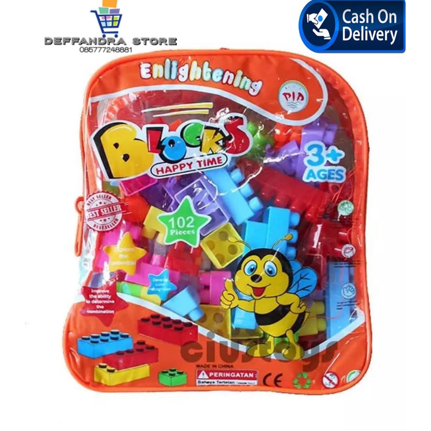 Jual Mainan Bongkar Pasang Balok Edukasi - Balok Susun 102 pcs | Shopee ...