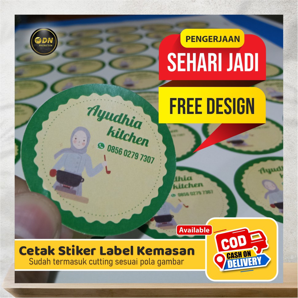 Jual Stiker Label Makanan Cetak Stiker label Usaha Custom Free Design ...