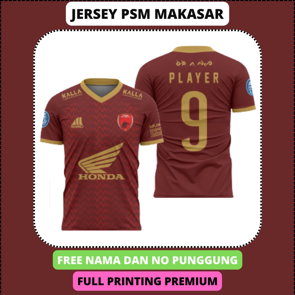 Jual JERSEY PSM MAKASAR 2022-2023 FREE NAMA DAN NO NO PUNGGUNG FULL PRINTING PREMIUM | Shopee ...