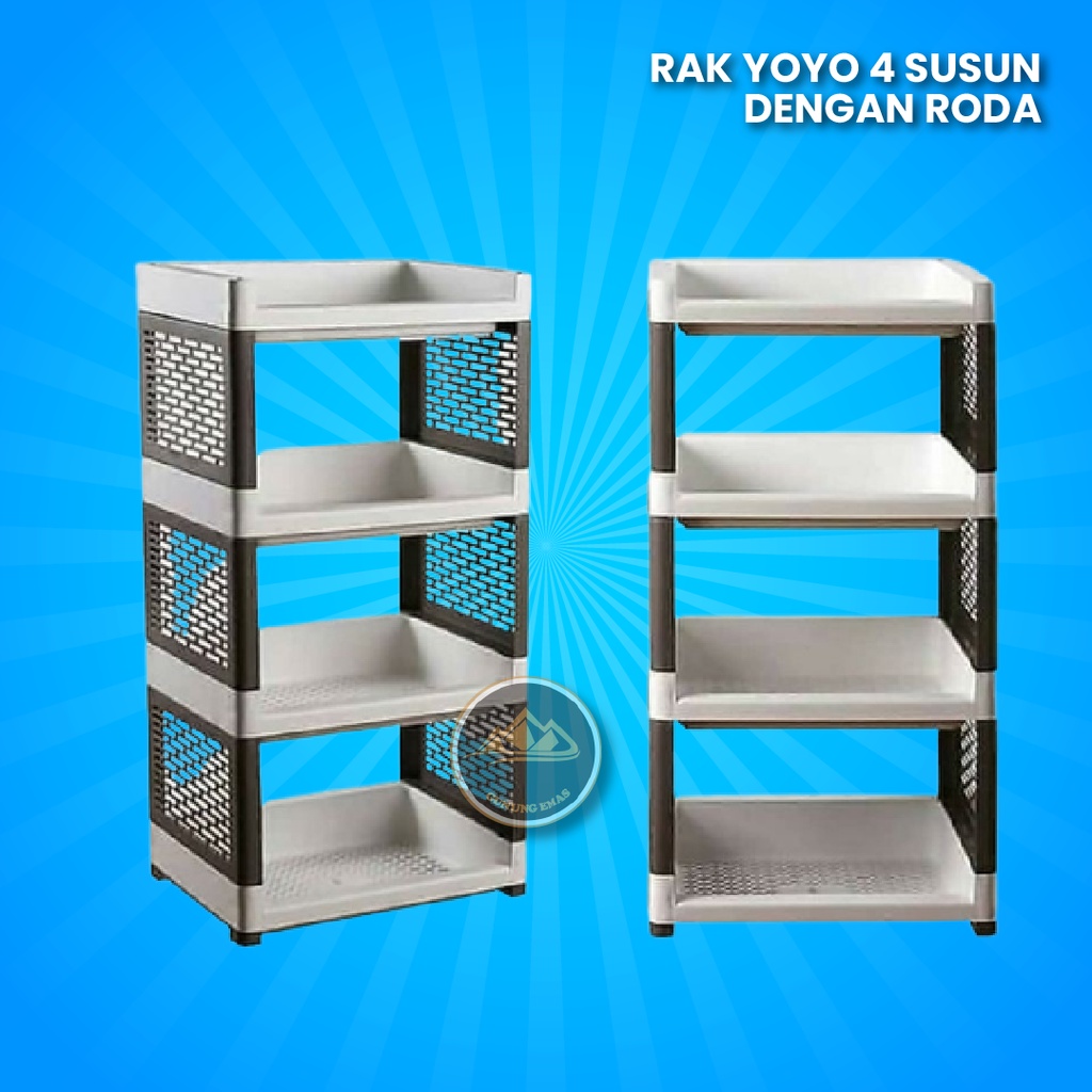 Jual Rak serbaguna roda / rak apartemen 4 susun rak yoyo serbaguna/;Rak ...