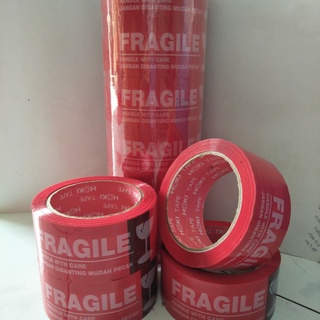 Jual Lakban fragile merah isolasi jangan di banting seal tape selotip ...