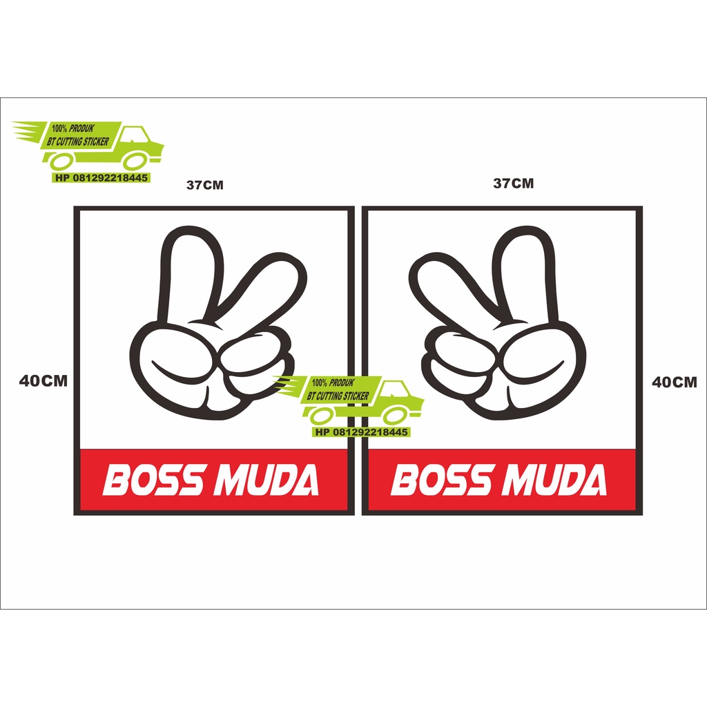 Jual sticker mobil stiker mobil sticker boss muda sticker racing ...