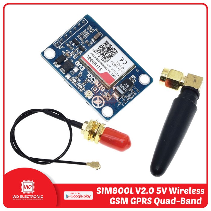 SIM800L V2 5V GSM GPRS MODULE SIM800 V2 5V | Shopee Indonesia