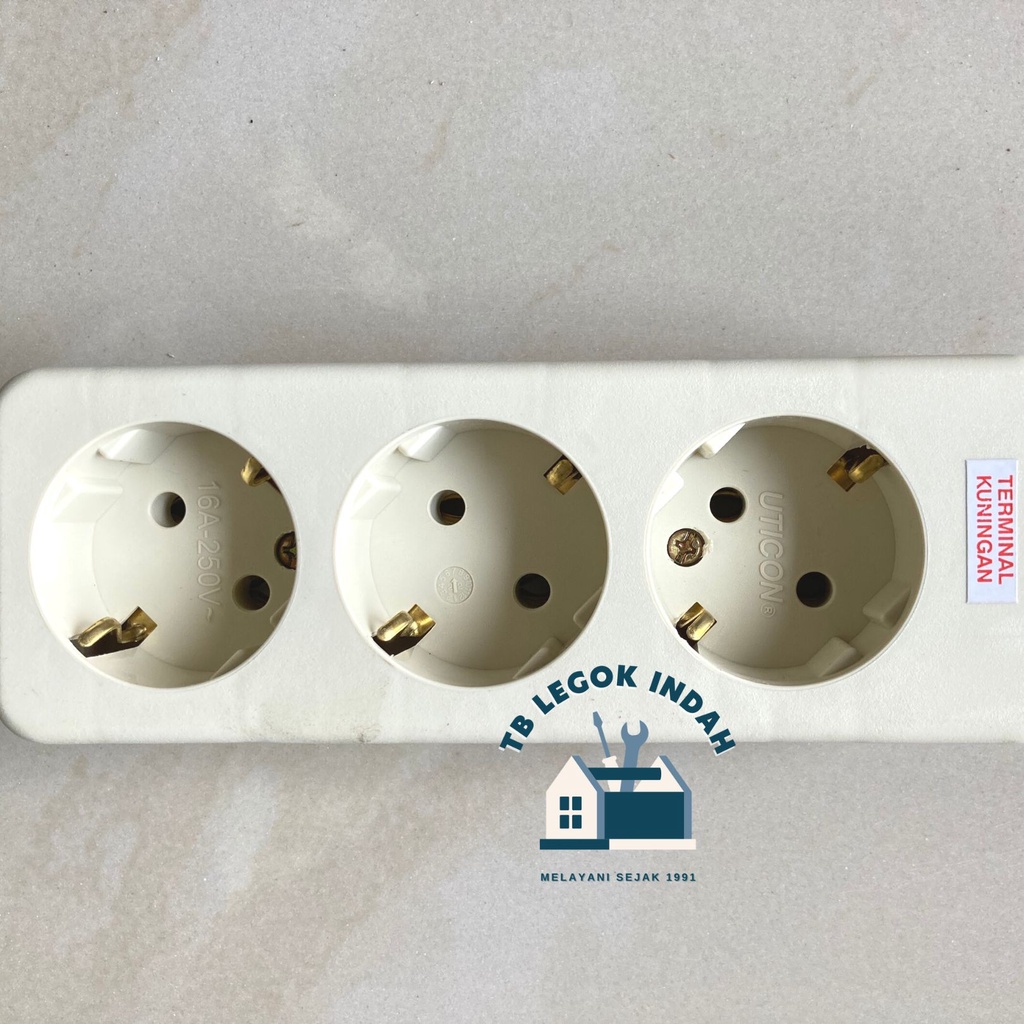 Jual STOP KONTAK TERMINAL LISTRIK 3 LUBANG SNI TERMINAL KUNINGAN / STOP ...