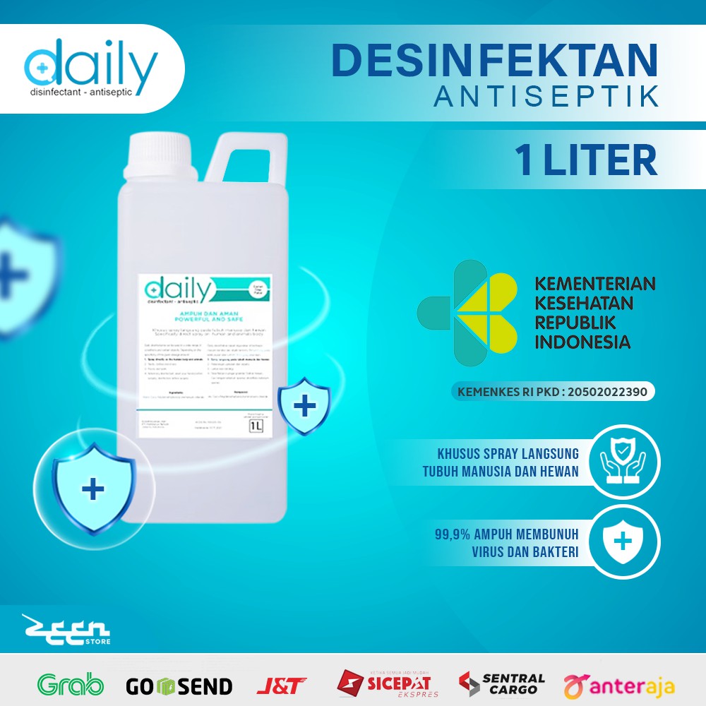 Jual DESINFEKTAN DAILY REGULER DISINFEKTAN ANTISEPTIC 1 LITER | Shopee ...