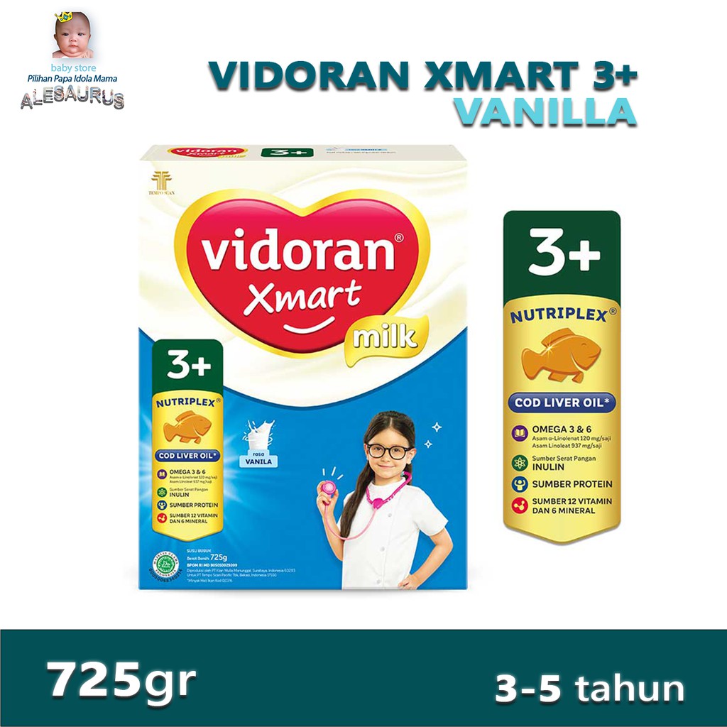Jual VIDORAN Xmart 3+ Vanila Box 725 g | Shopee Indonesia