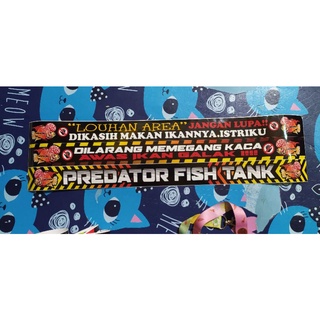 Jual Sticker Aquarium Hiasan Aquarium Ikan Louhan Area Awas Ikan Galak ...