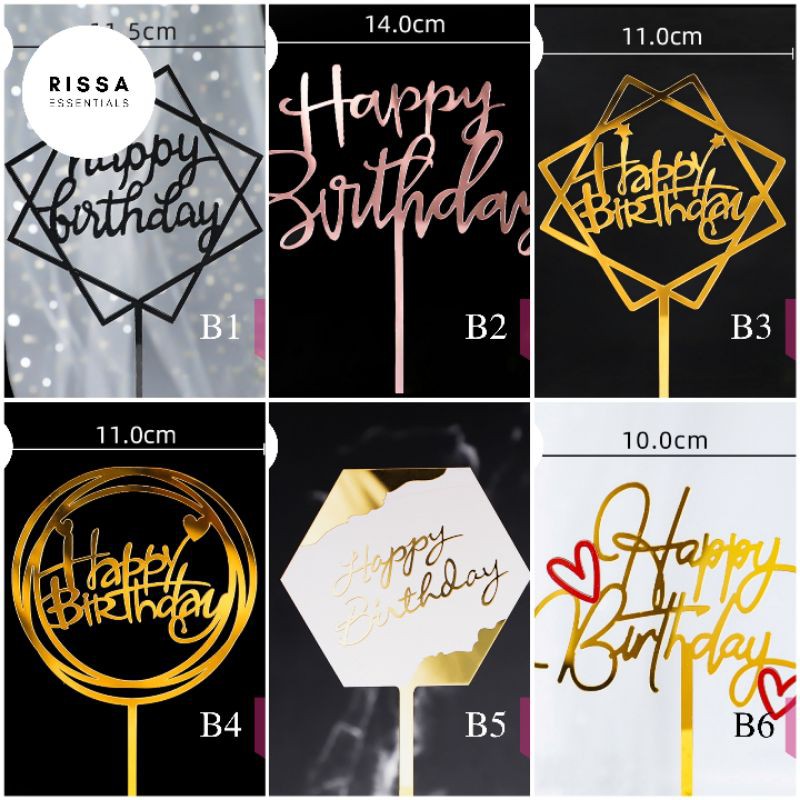 Jual Kue Toppers Happy Birthday Cake Dekorasi Hiasan Kue Ulang Tahun ...