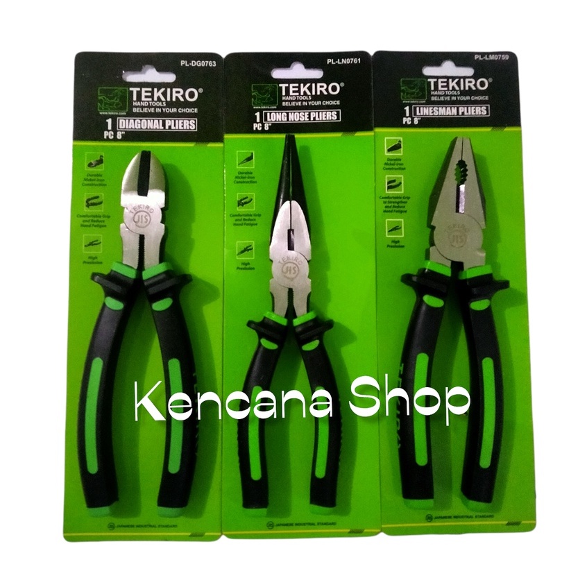 Jual Tekiro Tang 3 Pcs Tekiro Tang Kombinasi 8" Tang Potong 8" Tang Lancip 8" Tang Tekiro ...