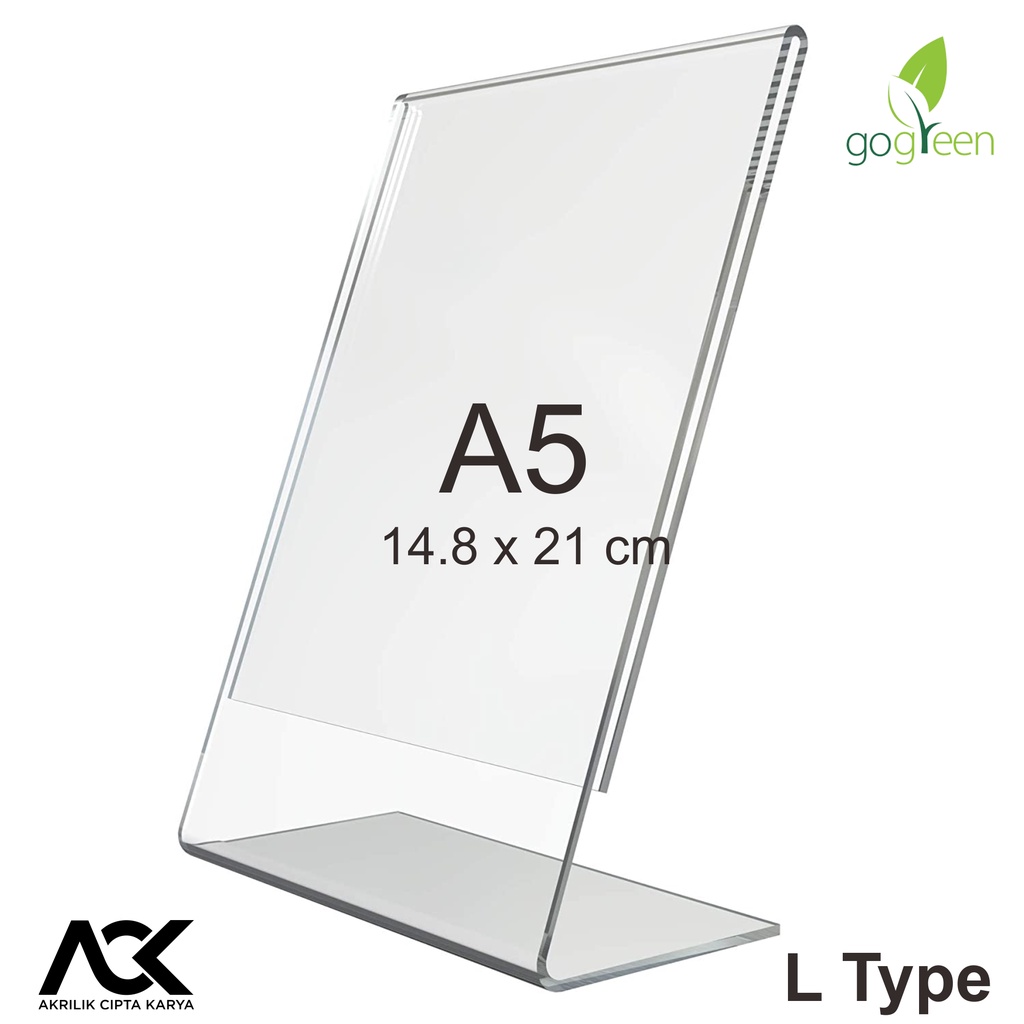Jual Tempat Brosur Meja Akrilik A5 L Type / Acrylic Tent Card Holder A5 ...