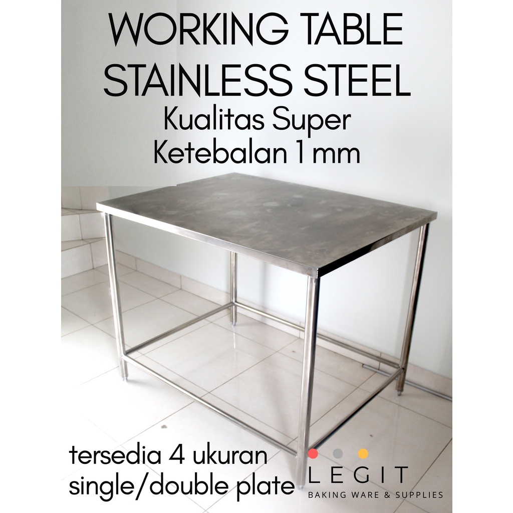 Jual TERMURAH Meja Stainless Steel Working Table Meja Dapur Rak ...