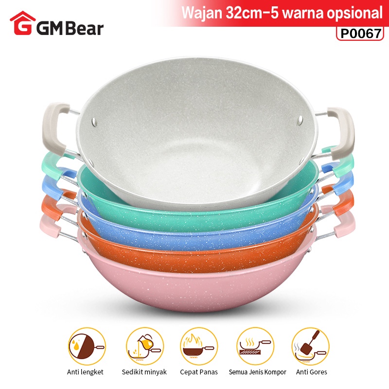 Jual GM Bear Wajan Penggorengan 32cm P0067 - Wok Pan 32cm | Shopee ...