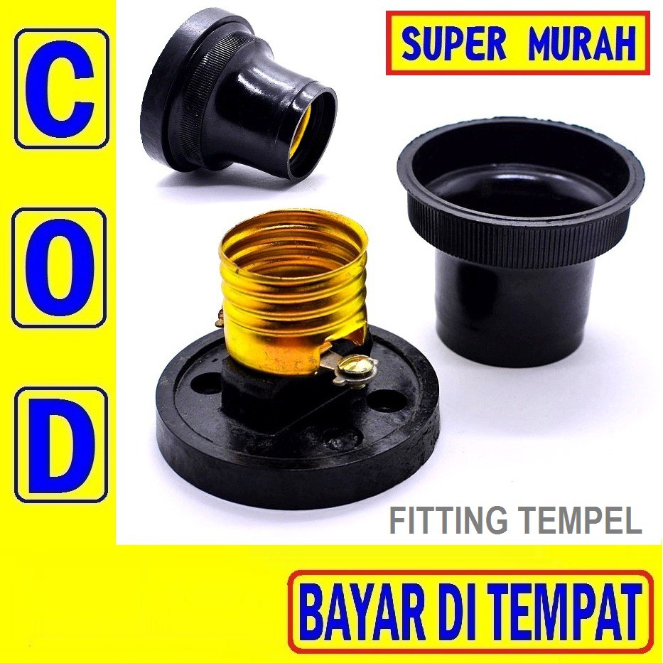 Jual PAC 12L Fitting Tempel Hitam Fiting Plafon Hitam Putih Piting ...