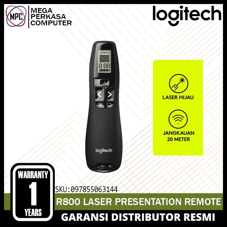 Jual Logitech R800 Profesional Presenter Green Light Laser | Shopee ...