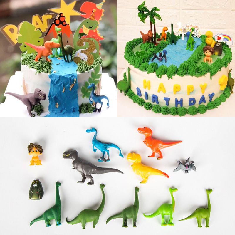 Jual 12 PCS TOPPER CAKE DINOSAURUS HIASAN KUE ANAK DINOSAURUS FIGURE ...