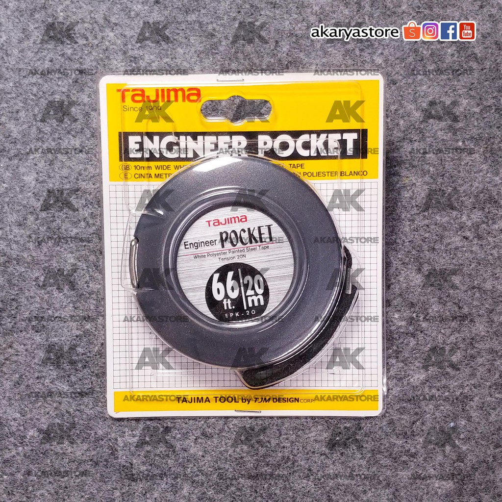 Jual TAJIMA Engineer Pocket 20m | Engineer Pocket Steel Long Tape | Shopee Indonesia