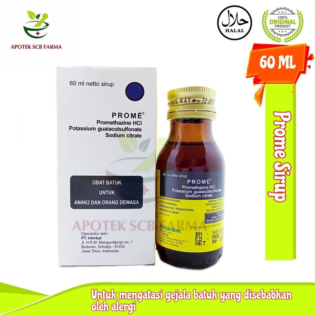 Jual Prome Sirup 60 ml - Meredakan batuk yang disebabkan oleh alergi ...