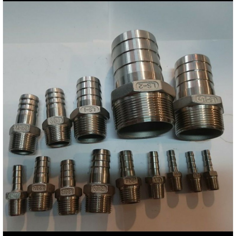 Jual Hose nepel / Nepel selang stainless 304 drat 1/2" inch | Shopee ...