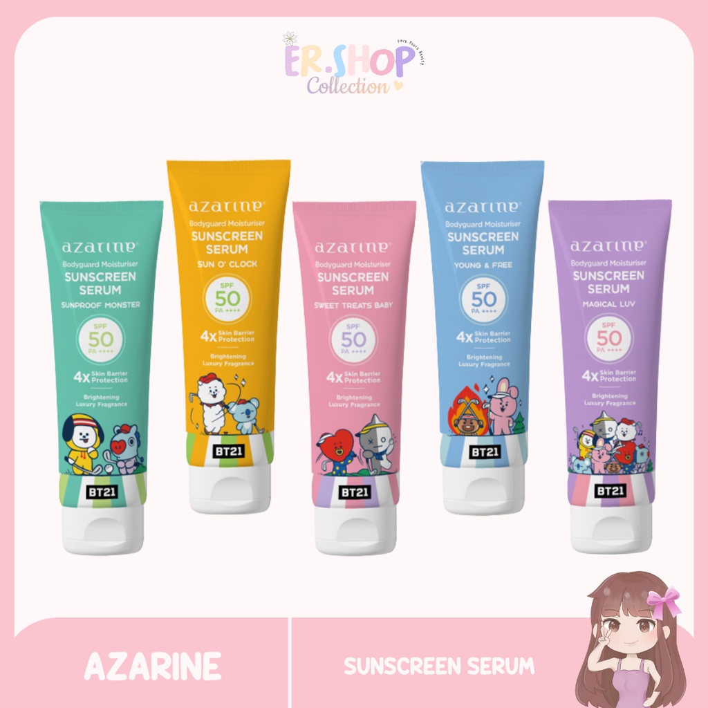 Jual Azarine x BT21 Body Guard Moisturizer Sunscreen Serum 100ml SPF 50 ...