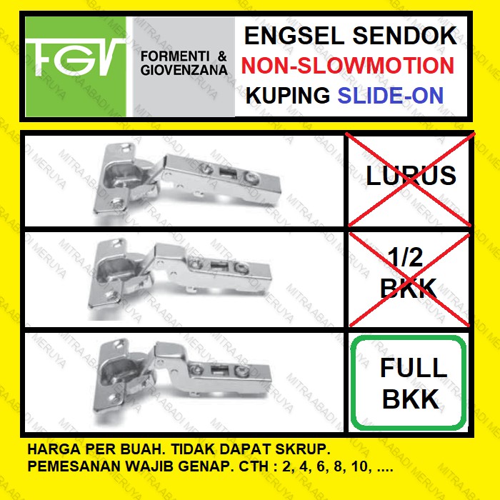 Jual Engsel Sendok FGV Full Bengkok Engsel lemari FGV | Shopee Indonesia