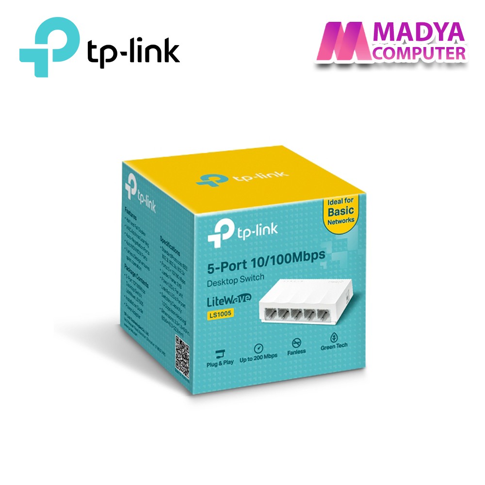 Jual TP-Link LiteWave LS1005 5 Port 10/100Mbps Switch Hub / Ethernet Switch Indonesia|Shopee ...