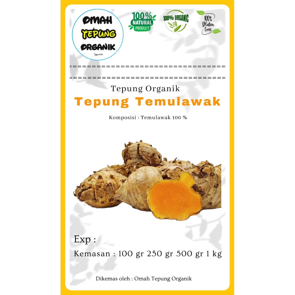 Jual Bubuk TEMULAWAK kemasan 1 KG/Tepung TEMULAWAK kemasan 1 KG/Serbuk ...