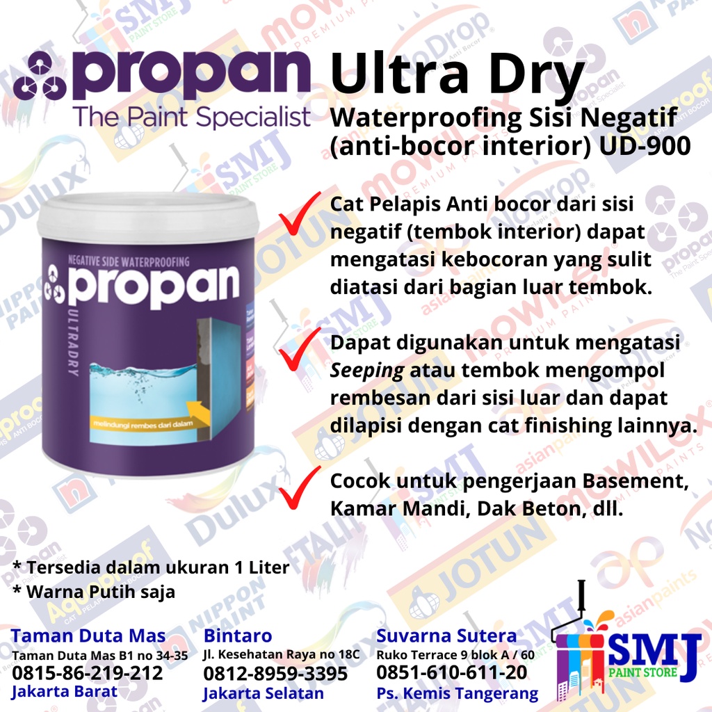 Jual Cat pelapis anti bocor Waterproof interior sisi negatif PROPAN ...