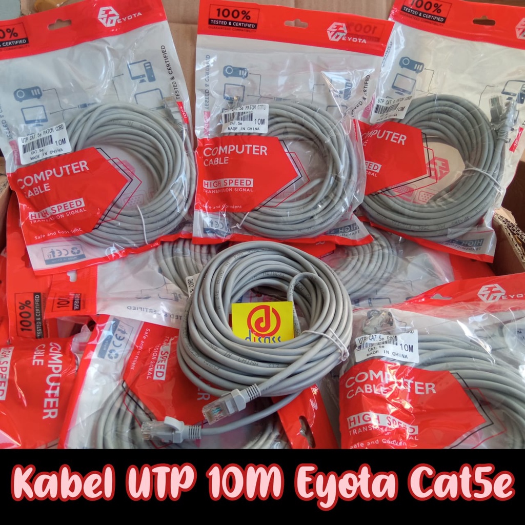 Jual KABEL LAN 10 METER STRAIGHT EYOTA NETWORK CABLE KABEL UTP CAT5E ...