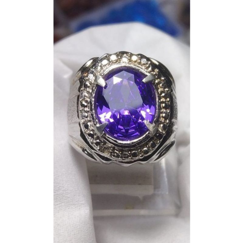 Jual Cincin batu permata kecubung ungu cutting dan ada juga yang pecah ...