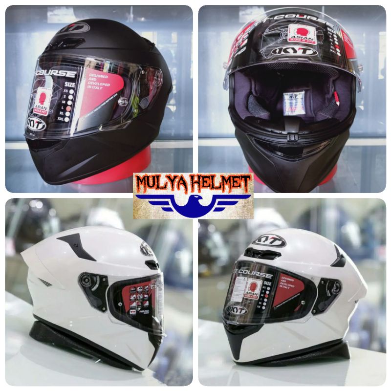 Jual HELM KYT TT - COURSE SOLID BLACK DOFF / WHITE | Shopee Indonesia