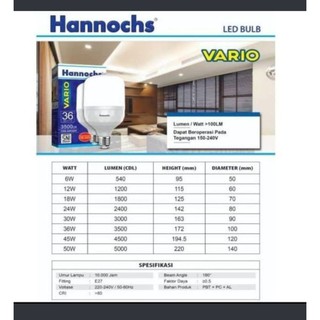 Jual Lampu LED Hannochs VARIO hanok 50w 50 w 50watt 50 watt | Shopee Indonesia