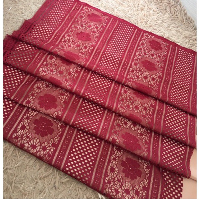 BROKAT LACE VINTAGE ROYAL WARNA MERAH MAROON | Shopee Indonesia