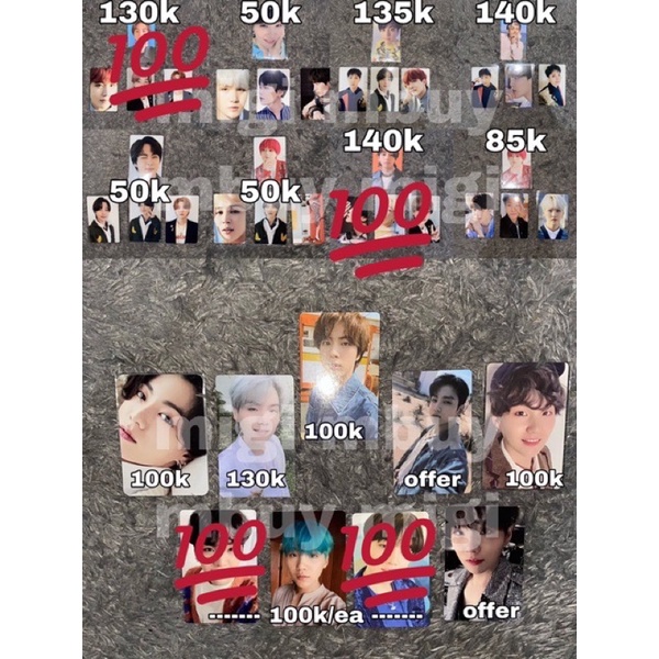 Jual photocard bts namjoon seokjin yoongi hoseok jhope jimin taehyung jungkook dicon be pob ...