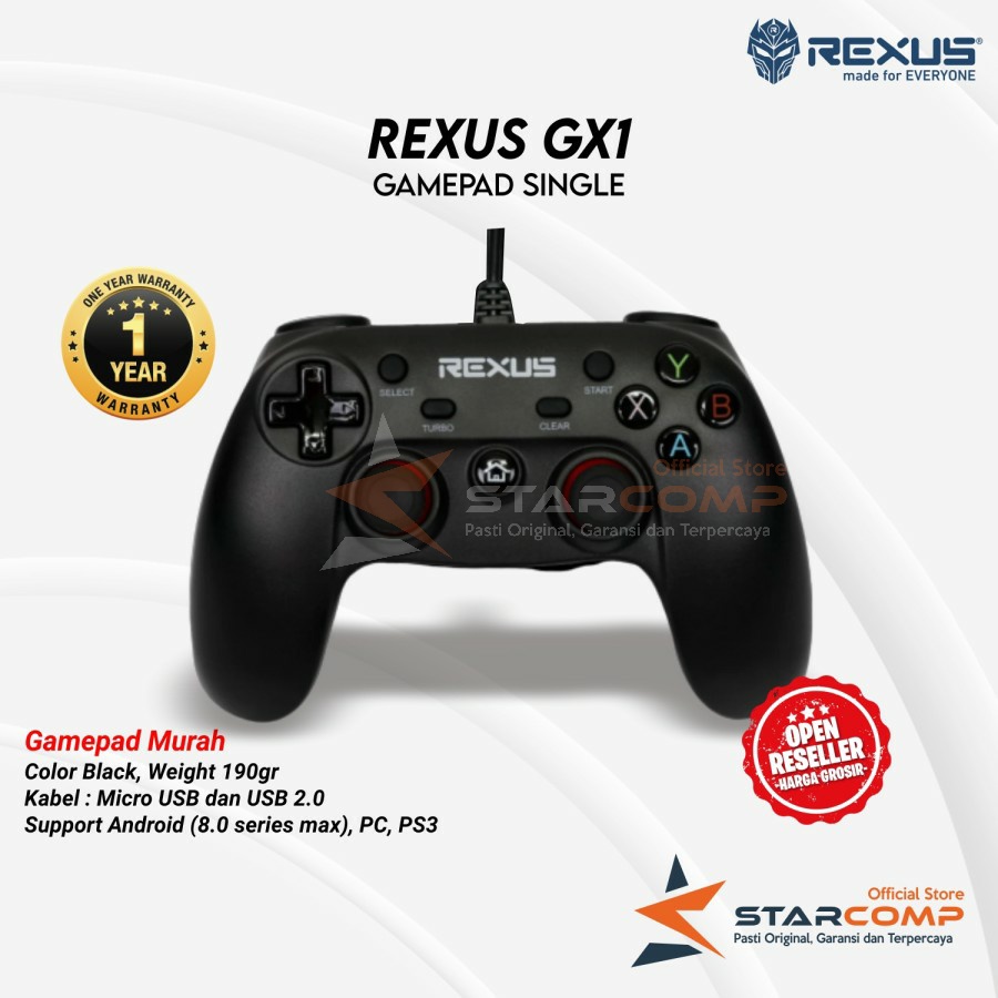 Jual Gamepad Rexus GX1 Gaming Controller Joystick PC PS3 Original ...