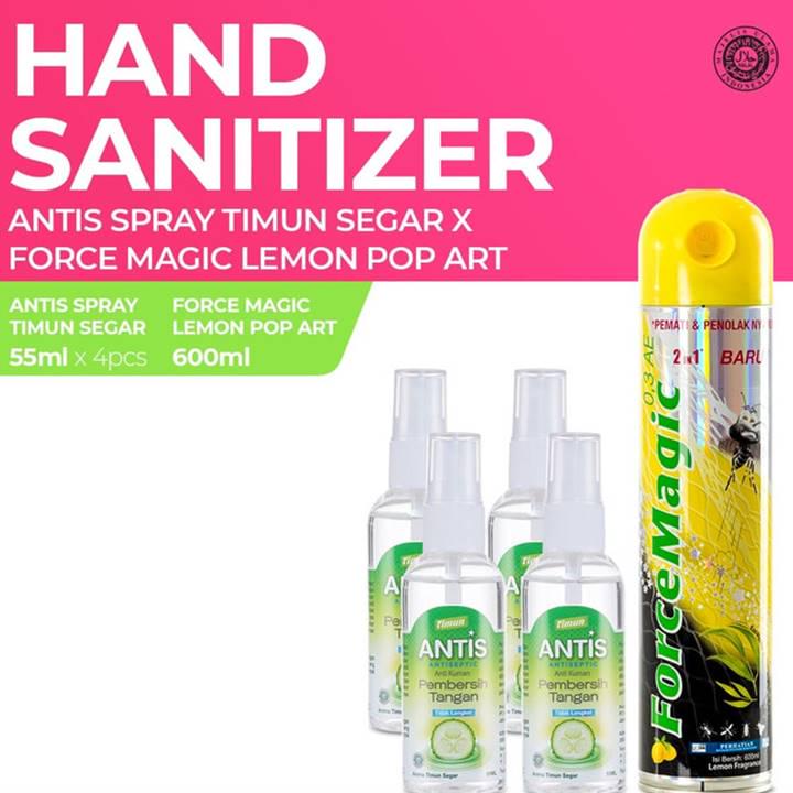 Jual Antis Spray Timun 4x55mL + Force Magic Lemon 600mL | Shopee Indonesia