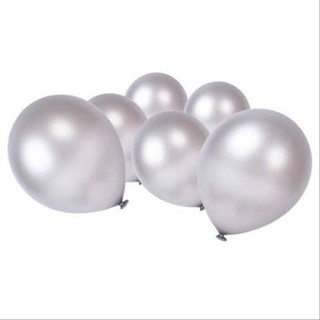Jual Balon Metalic Silver/Abu-abu 12inch isi 100 (Balon Polos Latek ...