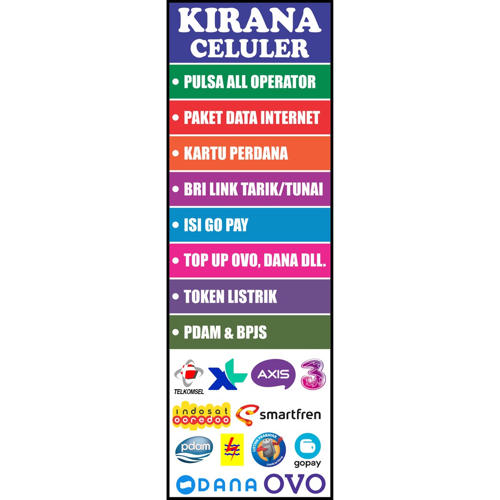 Jual Banner Counter / Konter Pulsa 50cm x 150cm | Shopee Indonesia