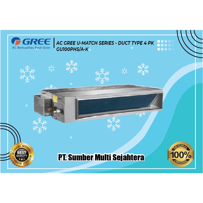 Jual AC GREE U-MATCH SERIES - DUCT TYPE 4 PK GU100PHS/A-K | Shopee ...