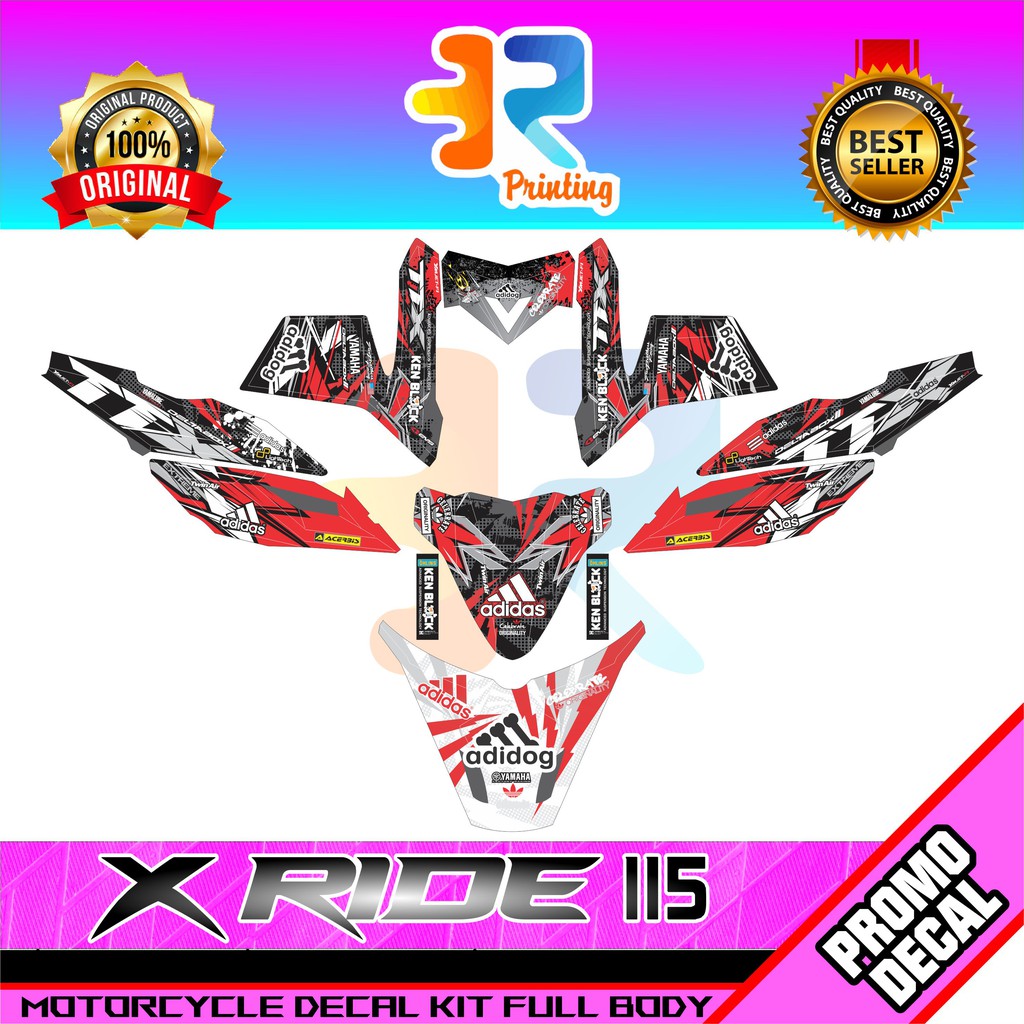 Jual STIKER DECAL STRIPING MOTOR X RIDE 115 ADIDAS STICKER LOGO EMBLEM ...