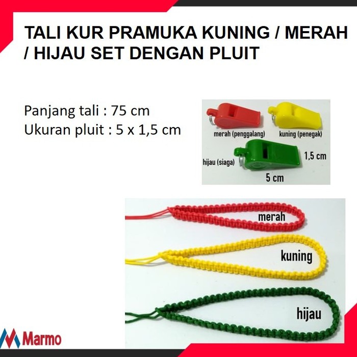 Jual TALI KUR PRAMUKA KUNING / MERAH / HIJAU SET DENGAN PLUIT | Shopee ...