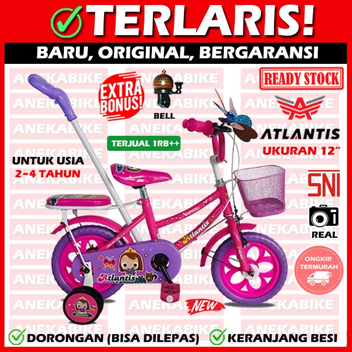 Jual SEPEDA ANAK PEREMPUAN 12 inch Atlantis Nabila Murah, Sepeda Anak ...